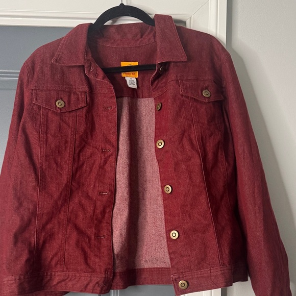 Ruby Rd. | Jackets & Coats | Ruby Rd Deep Red Jean Jacket | Poshmark